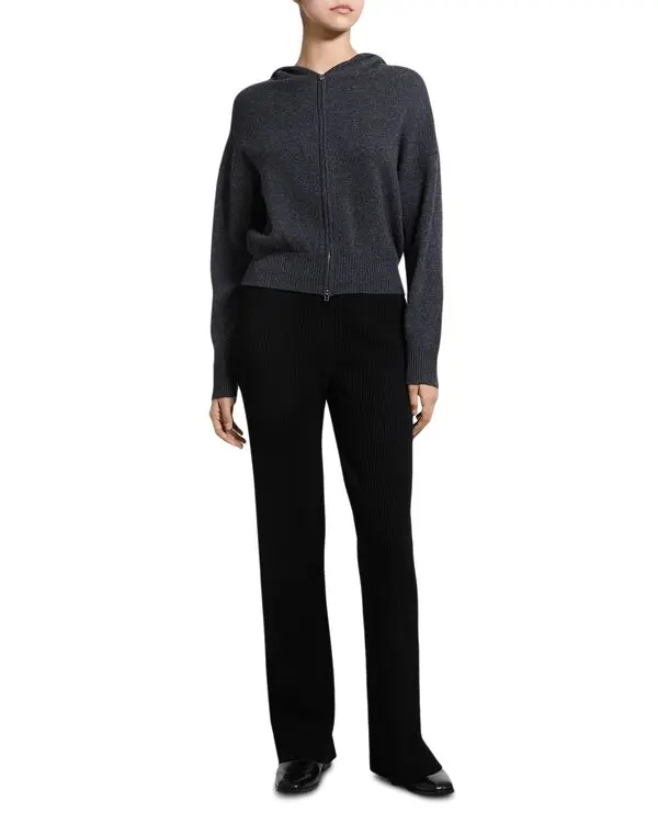 Theory Cashmere Zip Up Hooded Sweater
