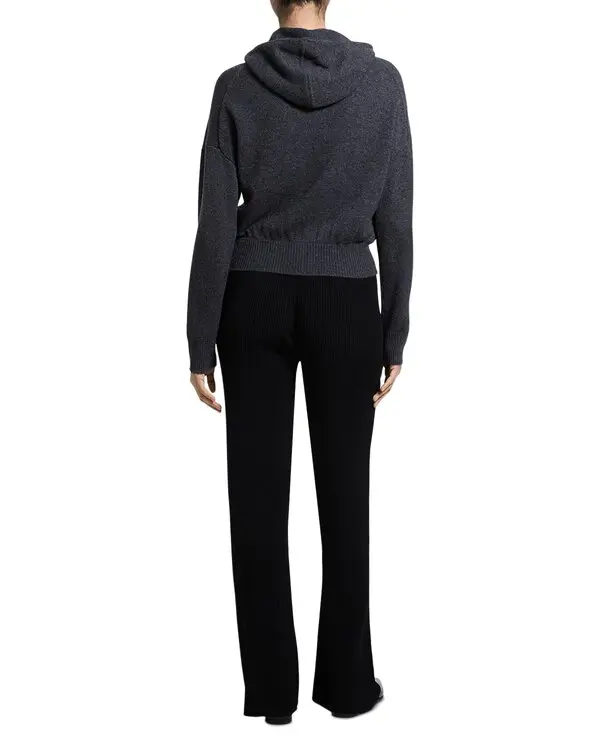 Theory Cashmere Zip Up Hooded Sweater