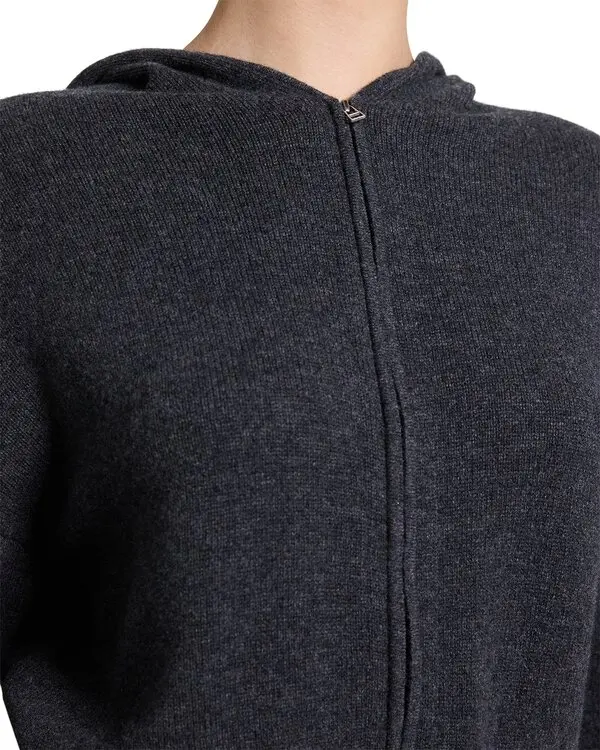 Theory Cashmere Zip Up Hooded Sweater