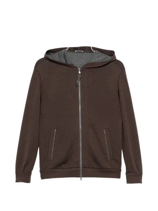 Brunello Cucinelli Cotton And Silk Hooded Cardigan - Multicolor