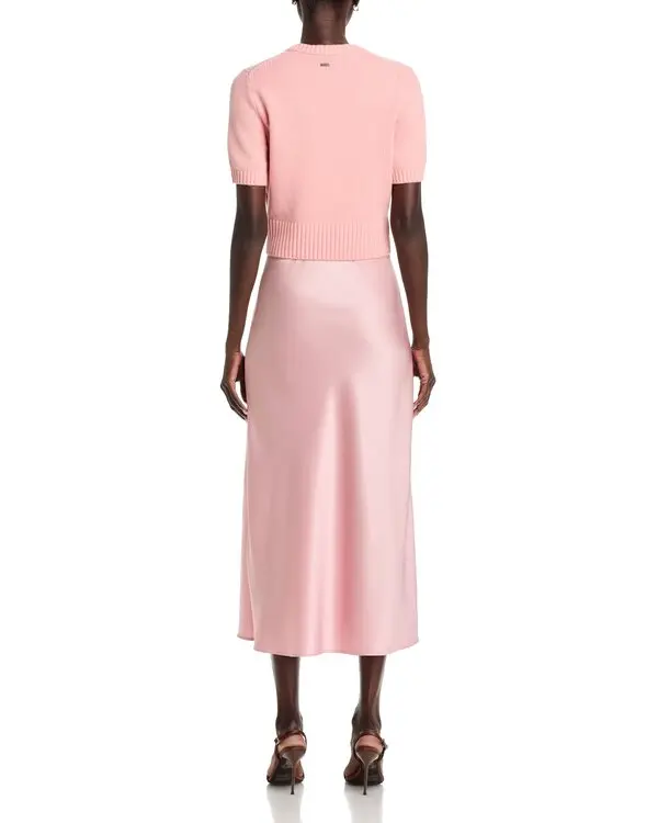 TOCCIN Fleur Mixed Media Midi Dress