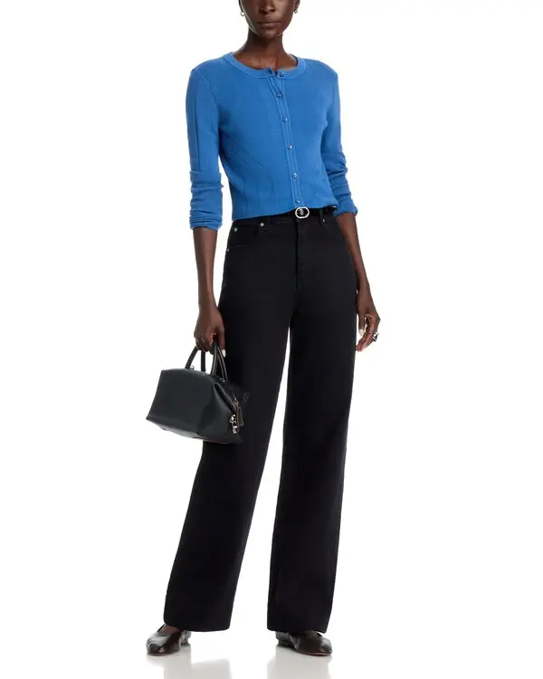 TOCCIN Vicki Pointelle Cropped Cardigan