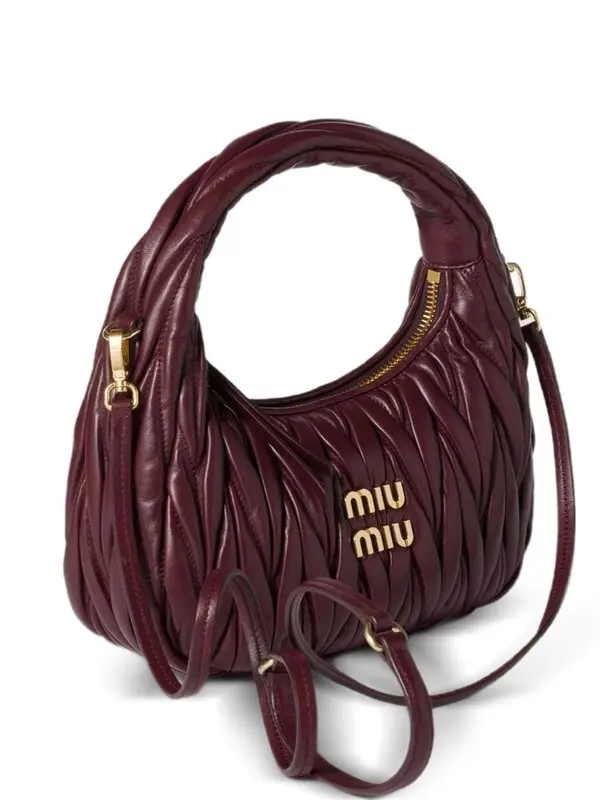 Miu Miu Wander Small Leather Hobo Bag