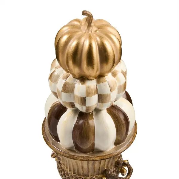 MACKENZIE-CHILDS Tabletop Stacked Pumpkins In Urn
