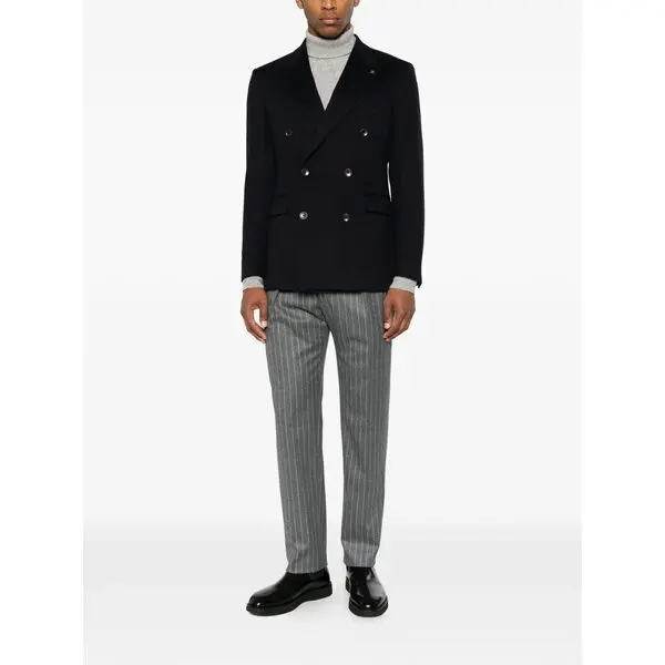 Tagliatore Virgin Wool Blend Double-breasted Blazer