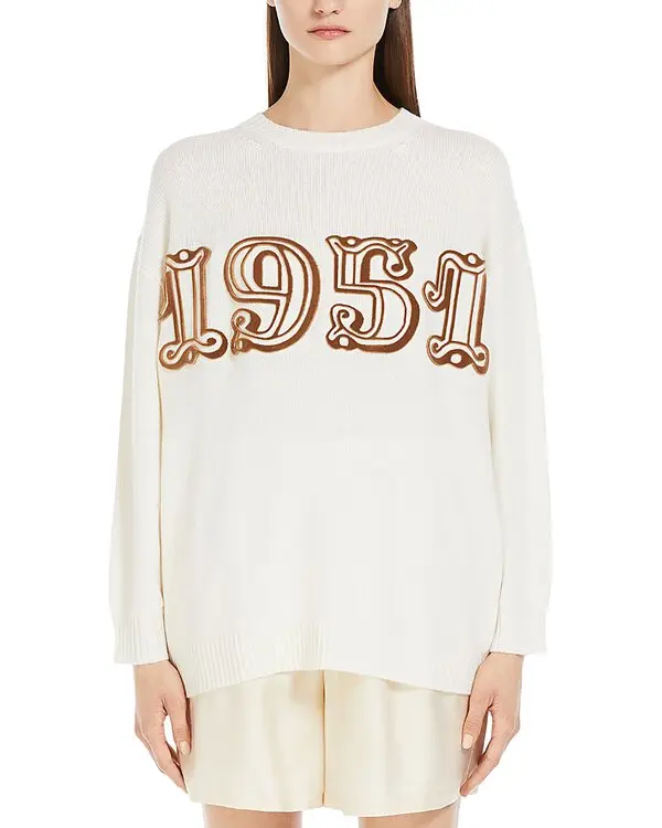 Max Mara Fido Wool & Cashmere Crewneck Sweater - White