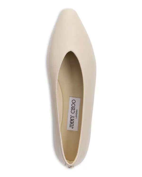 JIMMY CHOO Margot Leather Flats - Bone