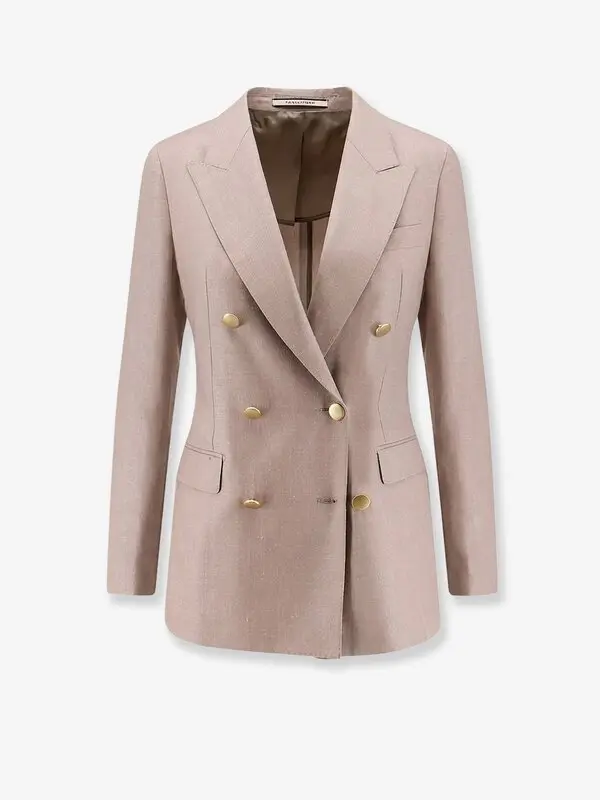 Tagliatore Parigi Virgin Wool, Silk And Linen Double-breasted Blazer