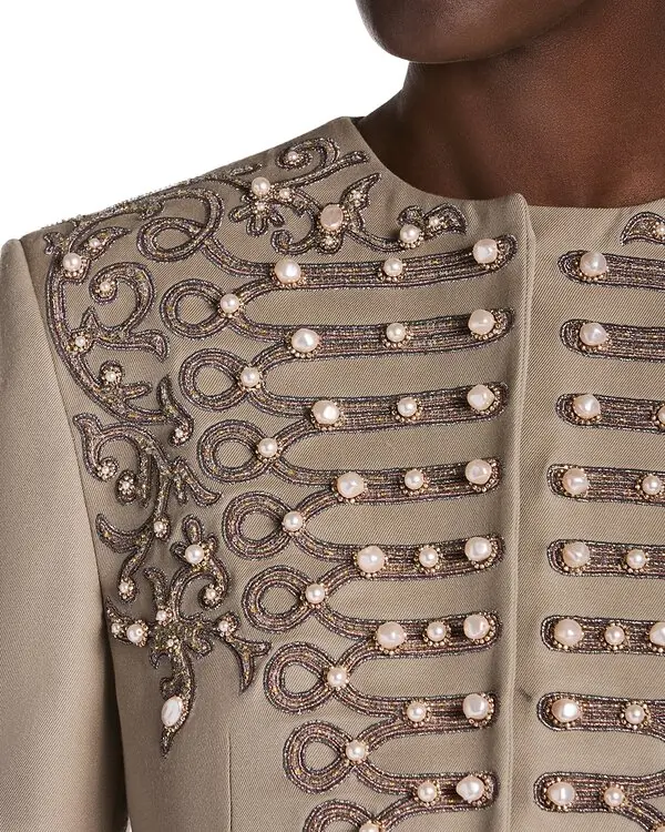 Alexander McQueen Wool Embellished Round Neck Jacket