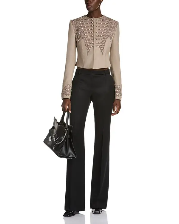 Alexander McQueen Wool Embellished Round Neck Jacket
