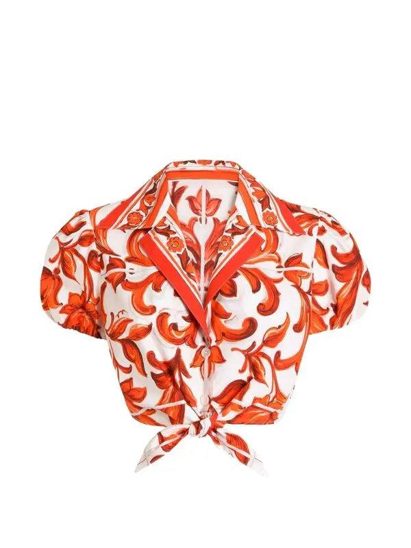 Dolce & Gabbana Maiolica Print Cotton Shirt - Multicolor