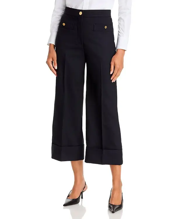 Thom Browne Wool Wide Leg Crop Pants