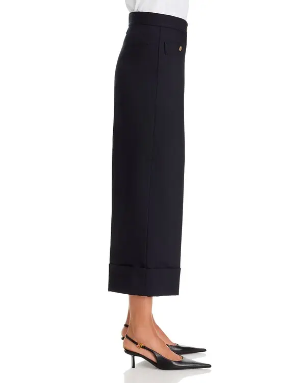 Thom Browne Wool Wide Leg Crop Pants