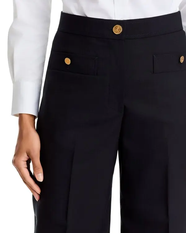 Thom Browne Wool Wide Leg Crop Pants