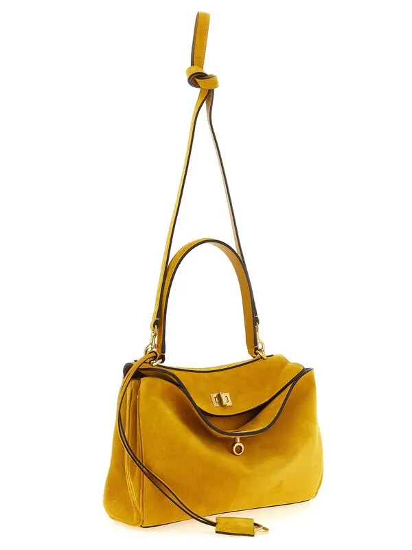 Balenciaga Rodeo Small Handbag In Suede And Smooth Calf Leather