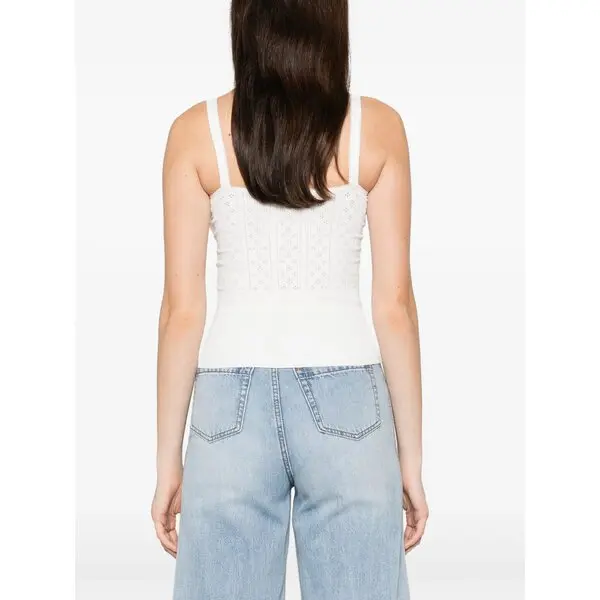 JW Anderson Pointelle Knit Bow Detail Tank Top