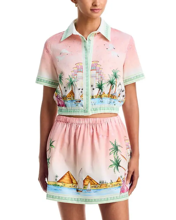 Casablanca Cotton Printed Cropped Shirt