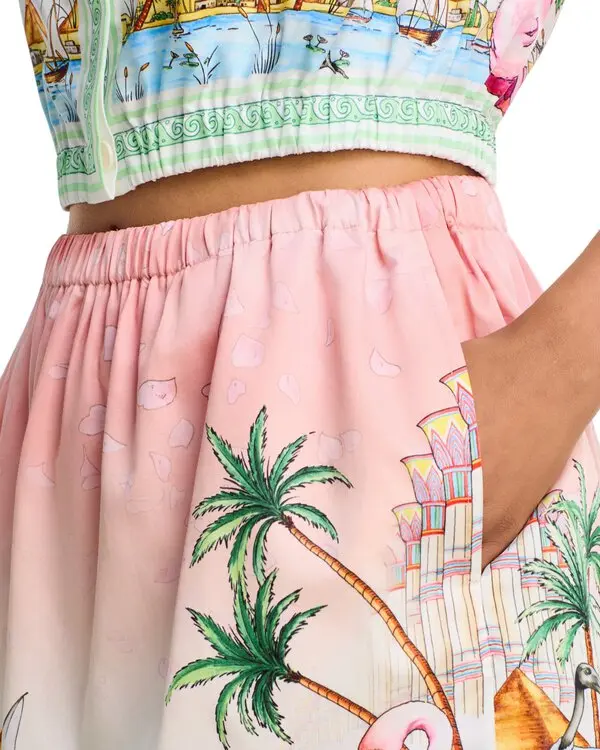 Casablanca Cotton Printed Mini Skirt