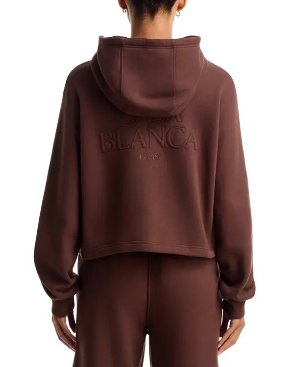 Casablanca Cotton & Cashmere Hooded Zip Front Hoodie