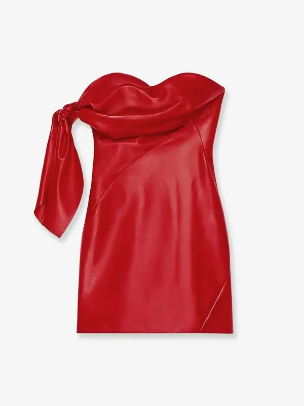 Givenchy Leather Bustier Dress With Bow Detail