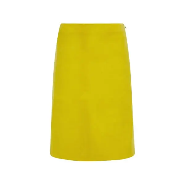 FERRAGAMO Nubuck Pencil Skirt - Yellow