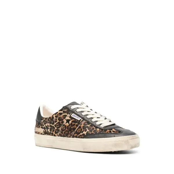 GOLDEN GOOSE Leopard Print Paneled Leather Sneakers