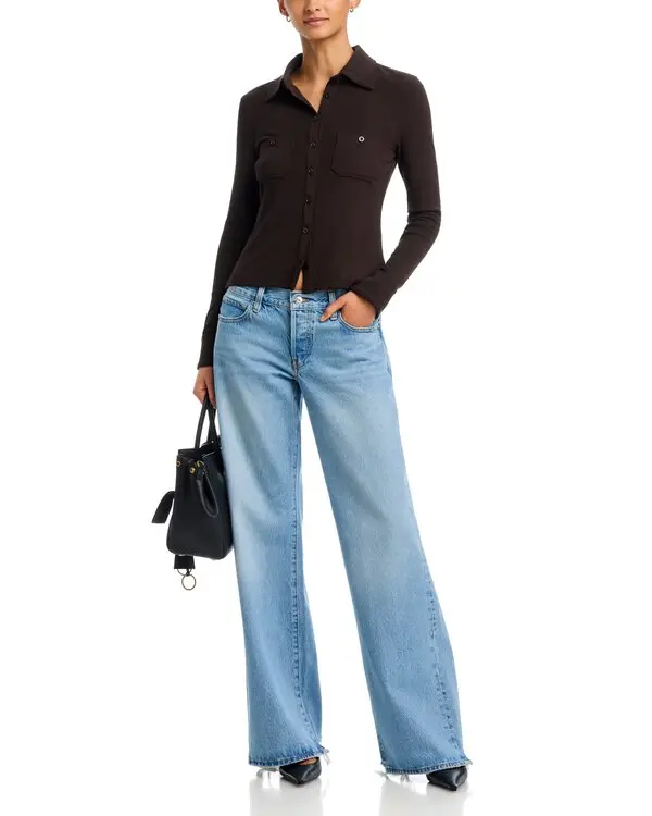 FRAME The Rib Pocket Polo Top