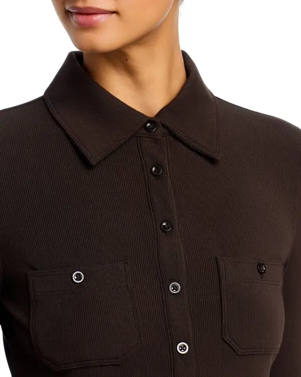 FRAME The Rib Pocket Polo Top