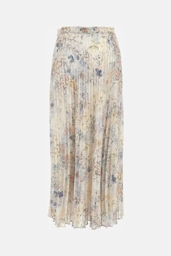 GOLDEN GOOSE Floral Print Sequined Skirt