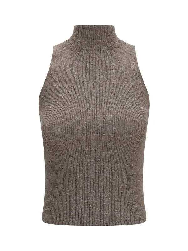 Brunello Cucinelli High-neck Vest With Luminous Details