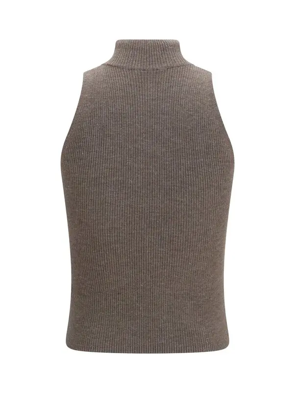 Brunello Cucinelli High-neck Vest With Luminous Details