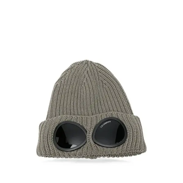 C.P. COMPANY Ribbed Knit Beanie With Goggle Detail