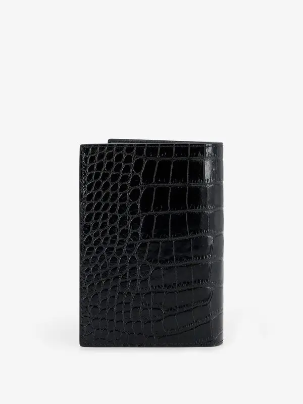 TOM FORD Leather Wallet With Crocodile Print