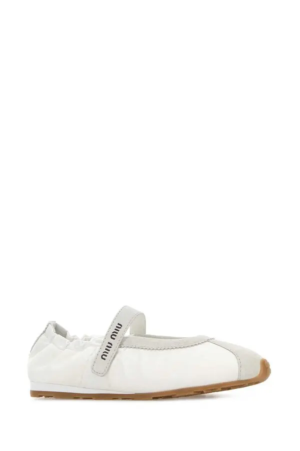 Miu Miu Suede And Fabric Ballerinas