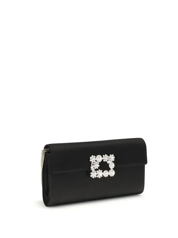 ROGER VIVIER Efflorescence Pochette Satin Clutch