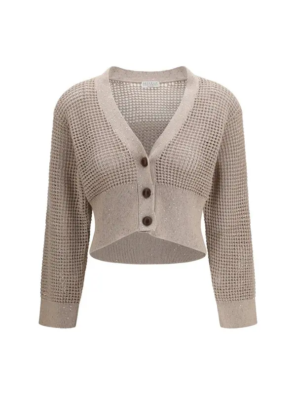Brunello Cucinelli Sequined Mesh Cardigan