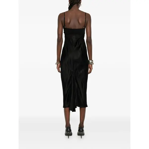 Rick Owens Cupro Blend Spaghetti Strap Dress