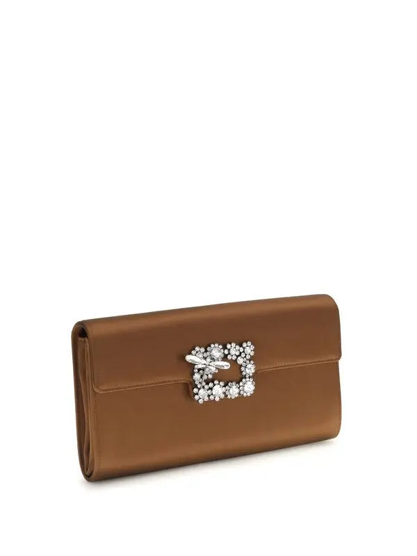 ROGER VIVIER Efflorescence Satin Clutch