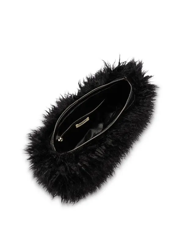 L'Agence Adelina Faux Fur Clutch - Black