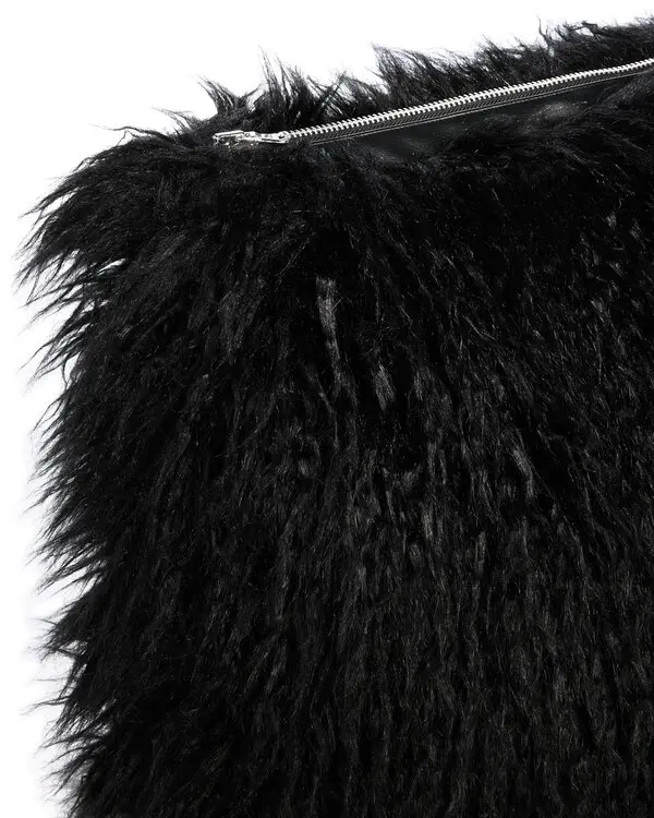 L'Agence Adelina Faux Fur Clutch - Black