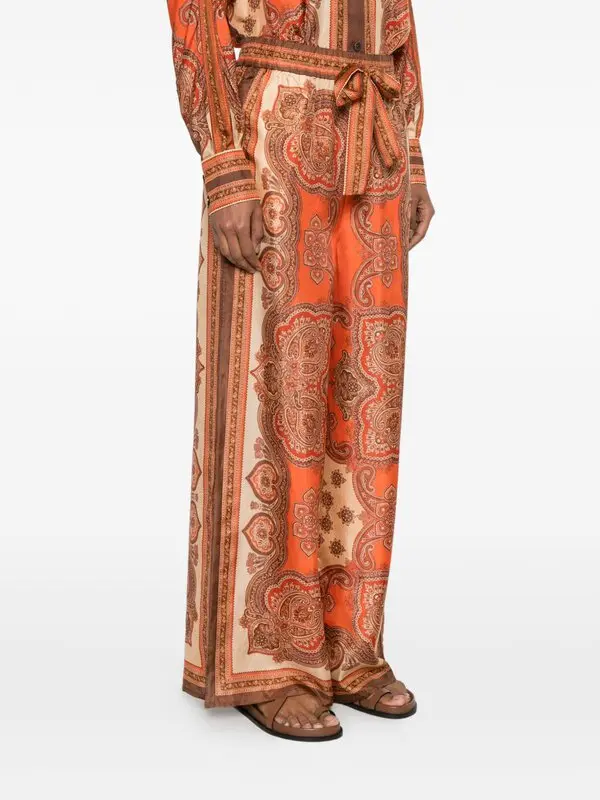 Zimmermann Mahon Printed Silk Trousers