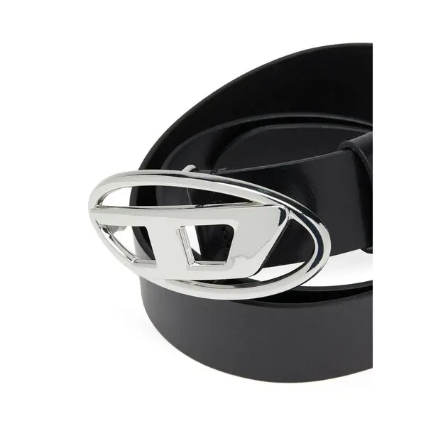 DIESEL® Leather Logo-buckle Belt