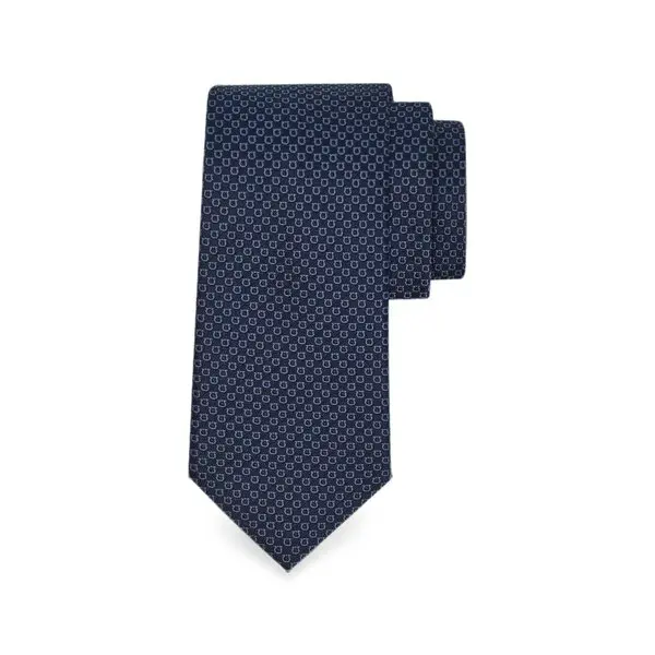 FERRAGAMO Silk Gancini Jacquard Neck Tie
