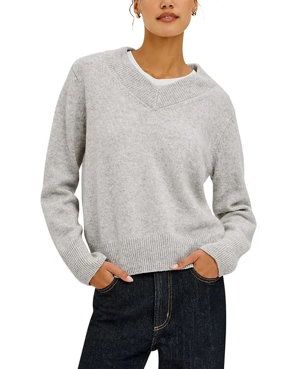 Rails Lidya Cotton, Wool And Cashmere V-neck Sweater