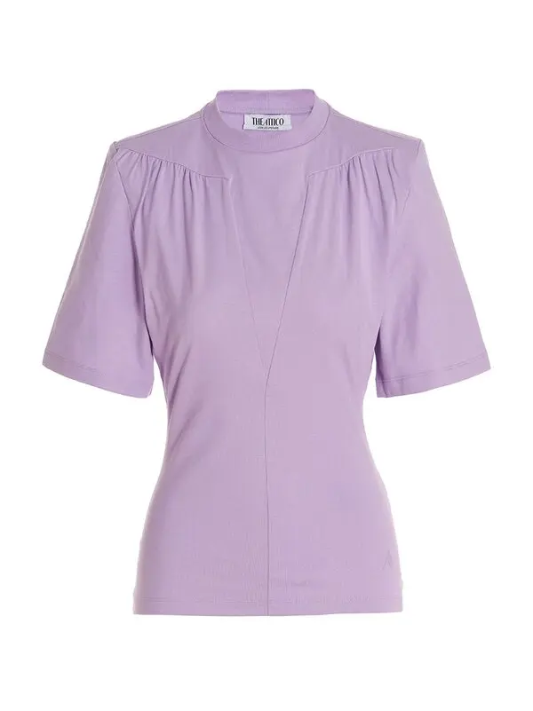 Attico Jewel Cotton T-shirt - Purple