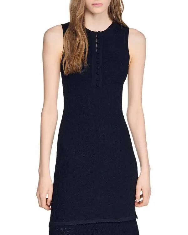 Sandro Valmaretta Asymmetric Knit Midi Dress