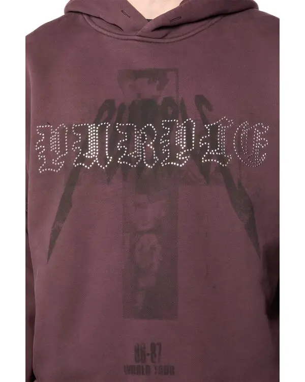 PURPLE BRAND Tactical Layer Logo Graphic Cotton Hoodie