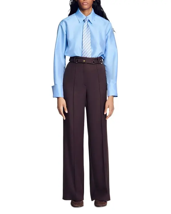 Sandro Adam Tailored Belted Pants