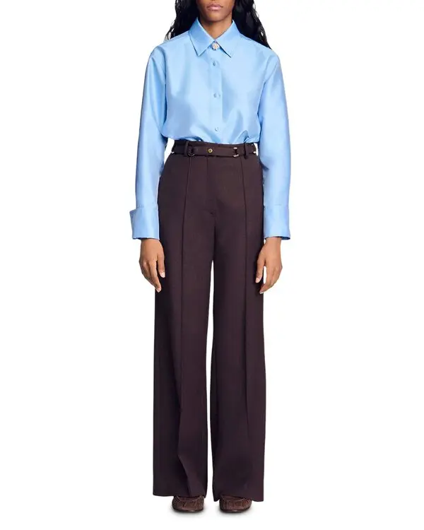Sandro Adam Tailored Belted Pants