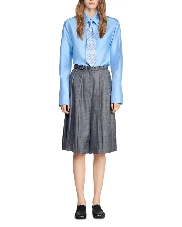 Sandro Nathan Wool Embellished Shorts